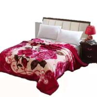 China Customized Pattern Luxury 100% Polyester Raschel Mink Blanket with Microfiber Fabric for sale