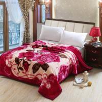 China Customized Pattern Luxury 100% Polyester Raschel Mink Blanket with Microfiber Fabric for sale