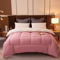 China Oeko-Tex Certified Light Pink Solid Comforter Set for Teenage Twin Bed Knitted Design for sale