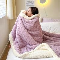 China Blanket Solid Color Super Soft Thick Flannel Sherpa Fleece Blanket for Your Customer for sale