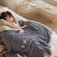 China Blanket Solid Color Super Soft Thick Flannel Sherpa Fleece Blanket for Your Customer for sale