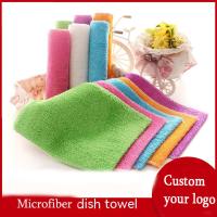 China Rectangle Microfiber Kitchen Cleaning Towel with Small Stripe Fabric and Customer Logo for sale