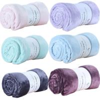 China Customized Size Popular Soft Polyester Throw Blanket Coral Fleece Blankets For Travel for sale