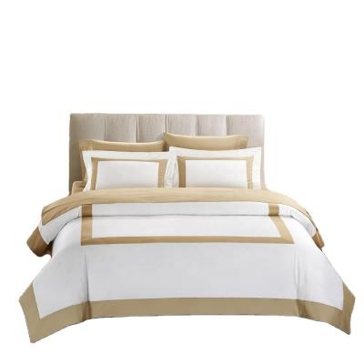 China Star Hotel Plain White Luxury Comforter Quilt Cover Bedding Sets made of Cotton Fabric for sale