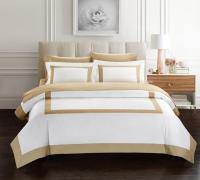China Star Hotel Plain White Luxury Comforter Quilt Cover Bedding Sets made of Cotton Fabric for sale