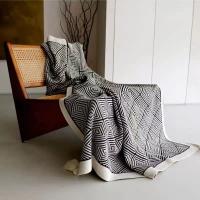 China 2024 Black and White Light Luxury Anti Dust Mite Nap Blanket for Soft Furnishing for sale