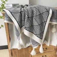 China 2024 Black and White Light Luxury Anti Dust Mite Nap Blanket for Soft Furnishing for sale