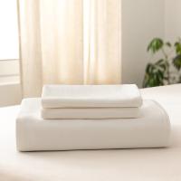 China Long Staple Cotton Organic Fabric Density Bedding Set Cream 3Pcs Duvet Cover 100% Cotton for sale