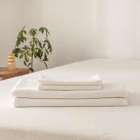 China Long Staple Cotton Organic Fabric Density Bedding Set Cream 3Pcs Duvet Cover 100% Cotton for sale