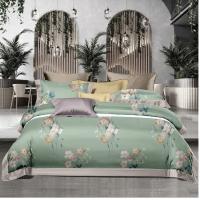 China Customized Color 4 Pcs Luxury Polyester Flat Fabric Soft Hotel Design Bedding Set for King Bed for sale