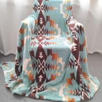 China Flannel Sherpa Blanket for Bedding King Queen Twin Size Woven Polyester Boho Blanket for sale