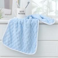 China Sustainable Coral Fleece Face Towels with Strong Absorbency and Woven Design for sale