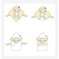 China Class A Cotton Born Bag Thin Cartoon Hold Baby Swaddle Blanket Cover Blanket Square for sale