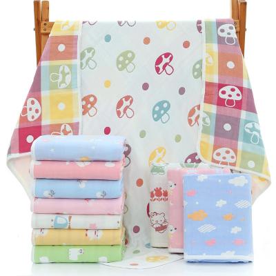 China Six-Layer Muslin Bath Towel with Dobby Border Soft Absorbent and 100% Cotton Material for sale