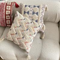 China Customized Size Tufted Linen Printed Pillow Cover for Sofa Decorative in Ethnic Style for sale