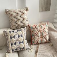 China Customized Size Tufted Linen Printed Pillow Cover for Sofa Decorative in Ethnic Style for sale
