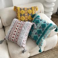 China Customized Size Tufted Linen Printed Pillow Cover for Sofa Decorative in Ethnic Style for sale