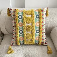 China Customized Size Tufted Linen Printed Pillow Cover for Sofa Decorative in Ethnic Style for sale