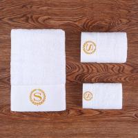 China Customized Logo Five-Star Hotel White Guesthouse Towels in Pure Cotton Materialization for sale