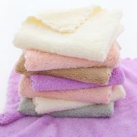 China Drying Density Coral Fleece Small Square Towel 25*25 Hand Towel with Dobby Border Pattern for sale