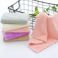 China Drying Density Coral Fleece Small Square Towel 25*25 Hand Towel with Dobby Border Pattern for sale