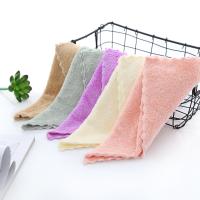 China Drying Density Coral Fleece Small Square Towel 25*25 Hand Towel with Dobby Border Pattern for sale