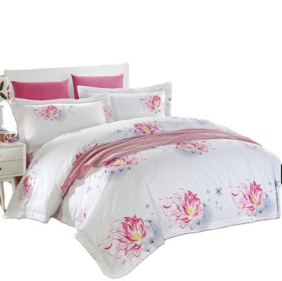 China 300tc Chinese Ethnic Style Printed Four-Piece Cotton Bedding Set for Popular Hotel for sale