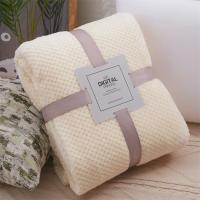 China All-Season Custom Solid Square Flannel Blanket 300GSM Coral Fleece Sofa Throw Blanket for sale