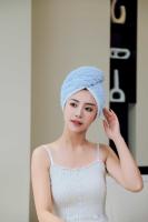 China Home Custom Logo Microfiber Hair Dryer Towel for Quick Drying and Hair Care After Shower for sale