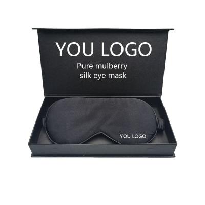 China Custom Logo Label Pure 100% Mulberry Silk Eye Mask For Sleeping Solid Pattern Home for sale