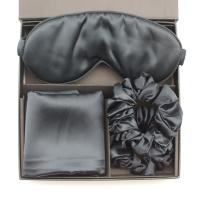 China Solid Pattern Custom Logo Satin Silk Eye Mask Set Box for Skin-friendly Restful Sleep for sale