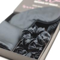 China Solid Pattern Custom Logo Satin Silk Eye Mask Set Box for Skin-friendly Restful Sleep for sale