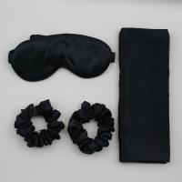 China Solid Pattern Custom Logo Satin Silk Eye Mask Set Box for Skin-friendly Restful Sleep for sale