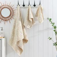 China All-Occasion Cut Velvet Jacquard Leaves Bath Towel Set for Grade Gifts on Earth Day for sale