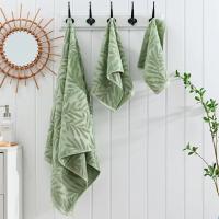 China All-Occasion Cut Velvet Jacquard Leaves Bath Towel Set for Grade Gifts on Earth Day for sale