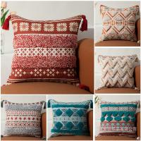 China Bohemian Pattern Tassel Cushion Cover for Decorative Pillowcase for sale