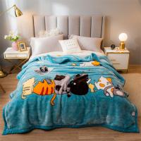 China Jacquard Weave Coral Fleece Raschel Blanket for Winter Thickened Plush Nap Cover Bed for sale