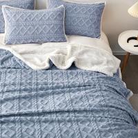 China Entry Lux Stripe Solid Colour Blanket for Home Appliance and Office Nap in Material for sale