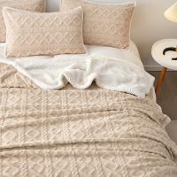 China Entry Lux Stripe Solid Colour Blanket for Home Appliance and Office Nap in Material for sale