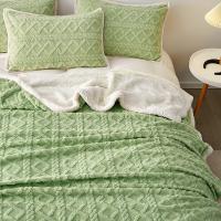 China Entry Lux Stripe Solid Colour Blanket for Home Appliance and Office Nap in Material for sale