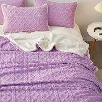 China Entry Lux Stripe Solid Colour Blanket for Home Appliance and Office Nap in Material for sale