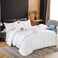 China 100% Cotton Solid Pattern Flat Sheet for Hotel Custom Quilt Cover Set Hotel Bedding Sets for sale