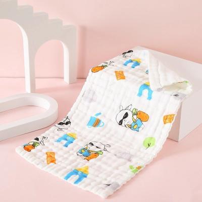 China Soft and Gentle Woven Cotton Baby Towel High Density 6 Layers Non-Fluorescent 25*50cm for sale