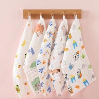 China Soft and Gentle Woven Cotton Baby Towel High Density 6 Layers Non-Fluorescent 25*50cm for sale