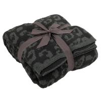 China Cotton Custom Blanket Pattern Printing Leopard Print Cozy Hand Feel Soft Throw Blanket for sale