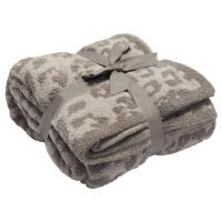 China Cotton Custom Blanket Pattern Printing Leopard Print Cozy Hand Feel Soft Throw Blanket for sale