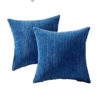 China Car Solid Pattern Corduroy Decorative Square Throw Pillow Cover Cushion Pillowcase for sale