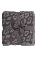 China Home Appliance Comfortable Knitted Throw Blanket with Leopard Zebra Print in 22 Colors for sale