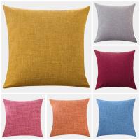 China Simple Solid Colors Linen Cotton Cushion Cover for Home Pillowcases in Vintage Style for sale