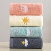 China Rectangle Cotton Towel Colorful Little Panda Double-Sided Strand Children's Thick Hand Towel for sale